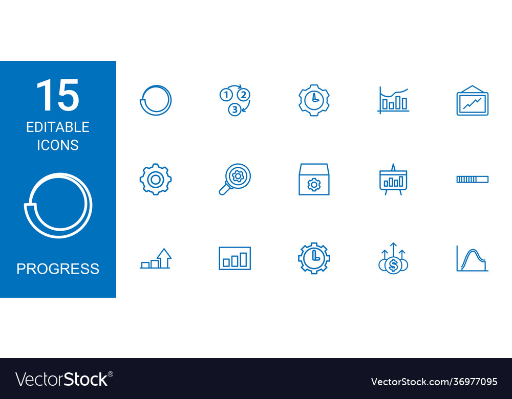 Progress icons Royalty Free Vector Image - VectorStock