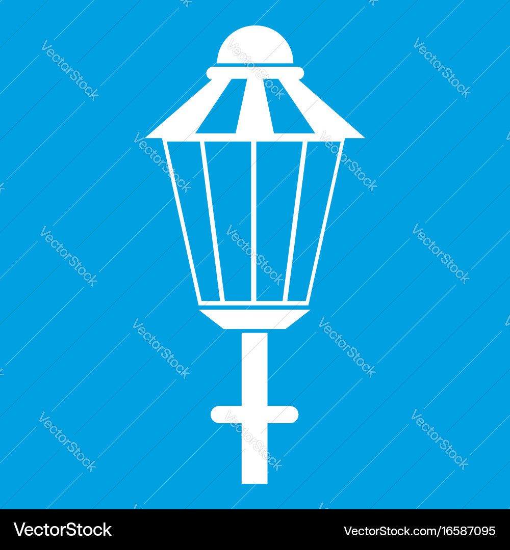 Street lamp icon white Royalty Free Vector Image