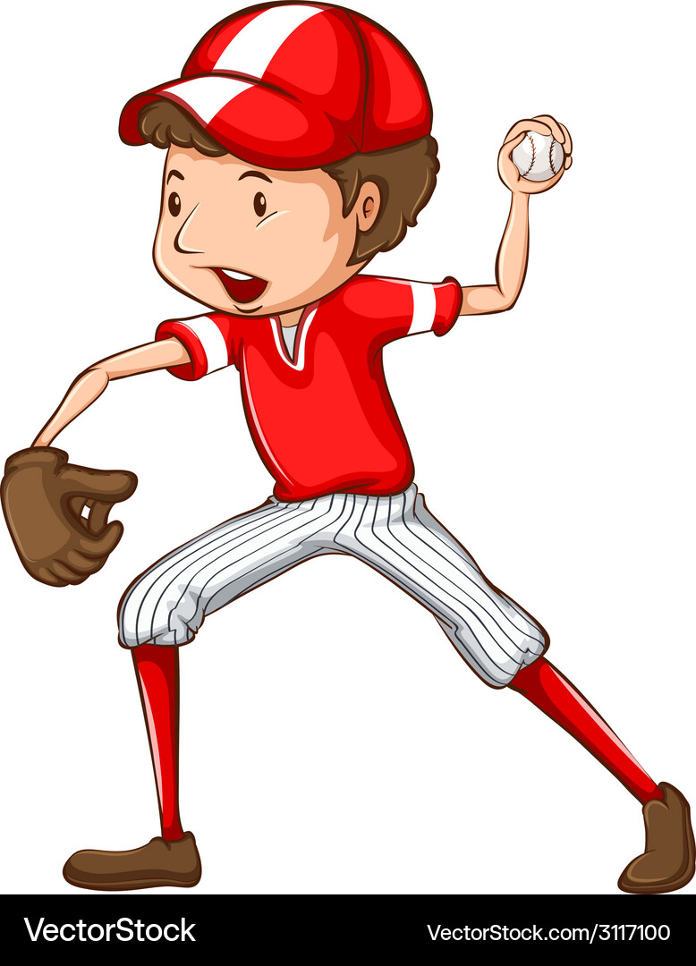 A male baseball player Royalty Free Vector Image