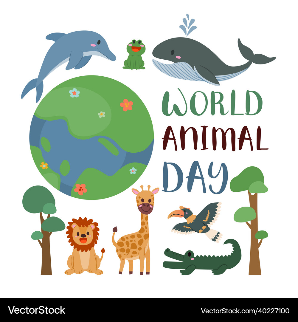 Banner the jungle animals in forest Royalty Free Vector