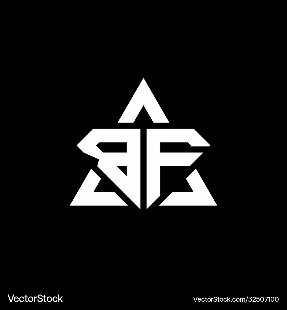 Bf monogram logo with diamond shape and triangle Vector Image