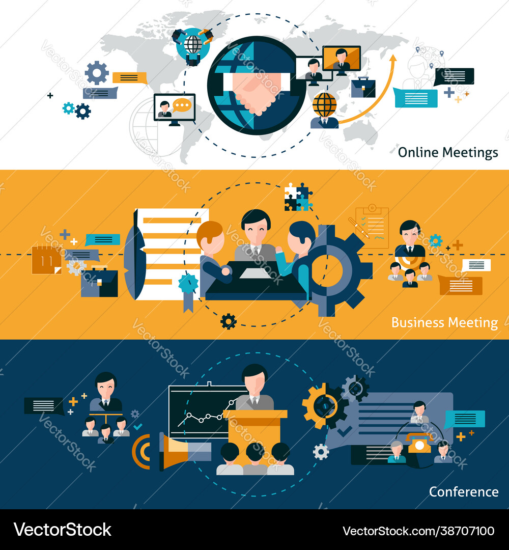 Business meeting banners Royalty Free Vector Image