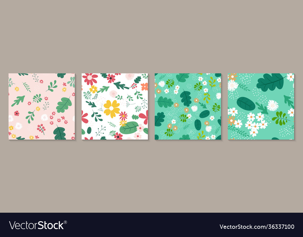 Collection set seamless pattern background with Vector Image