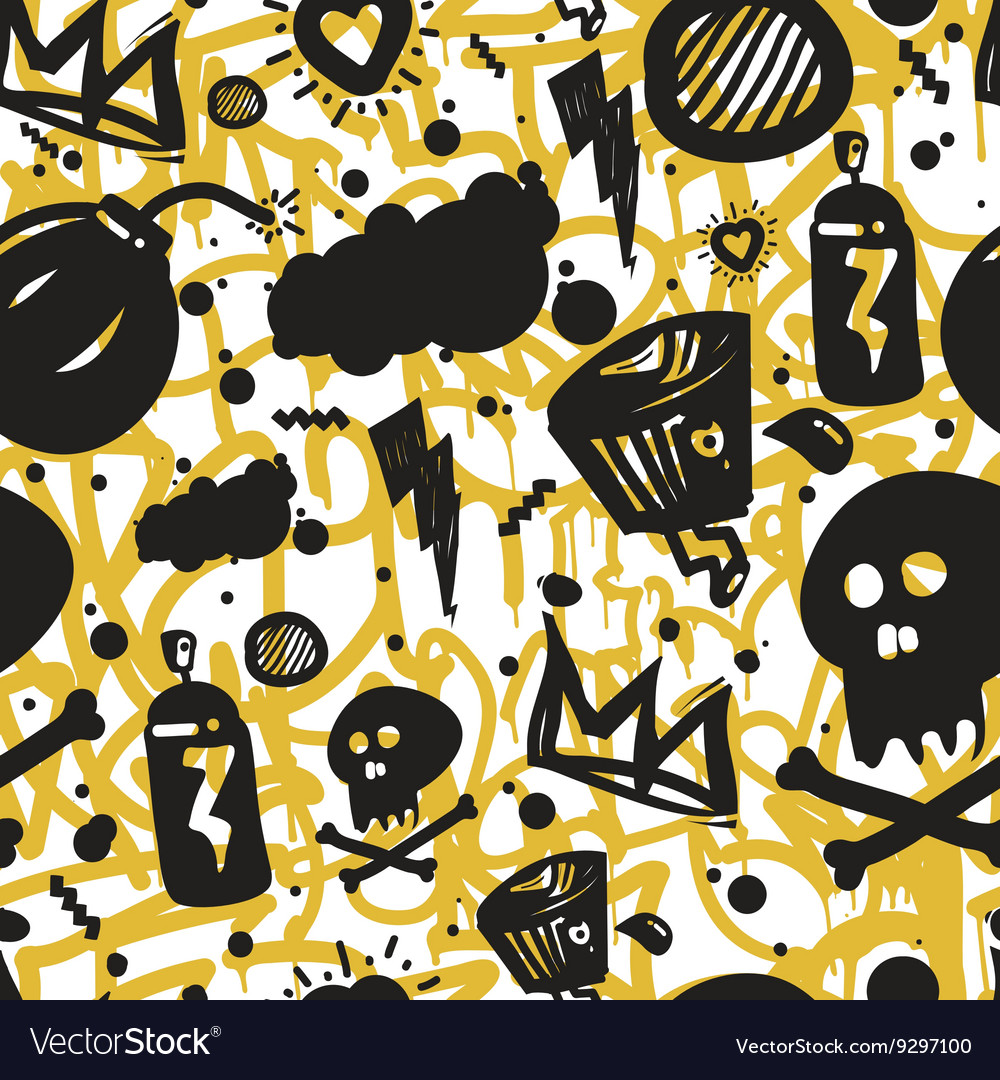 Graffiti seamless pattern Royalty Free Vector Image