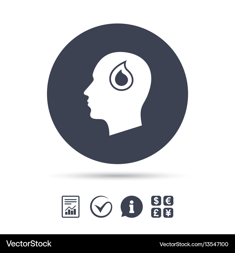 Head with drop sign icon male human Royalty Free Vector