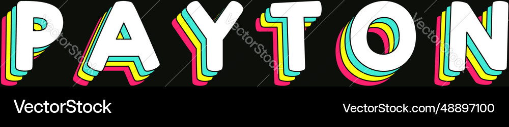 Payton - retro rainbow typography faded style Vector Image