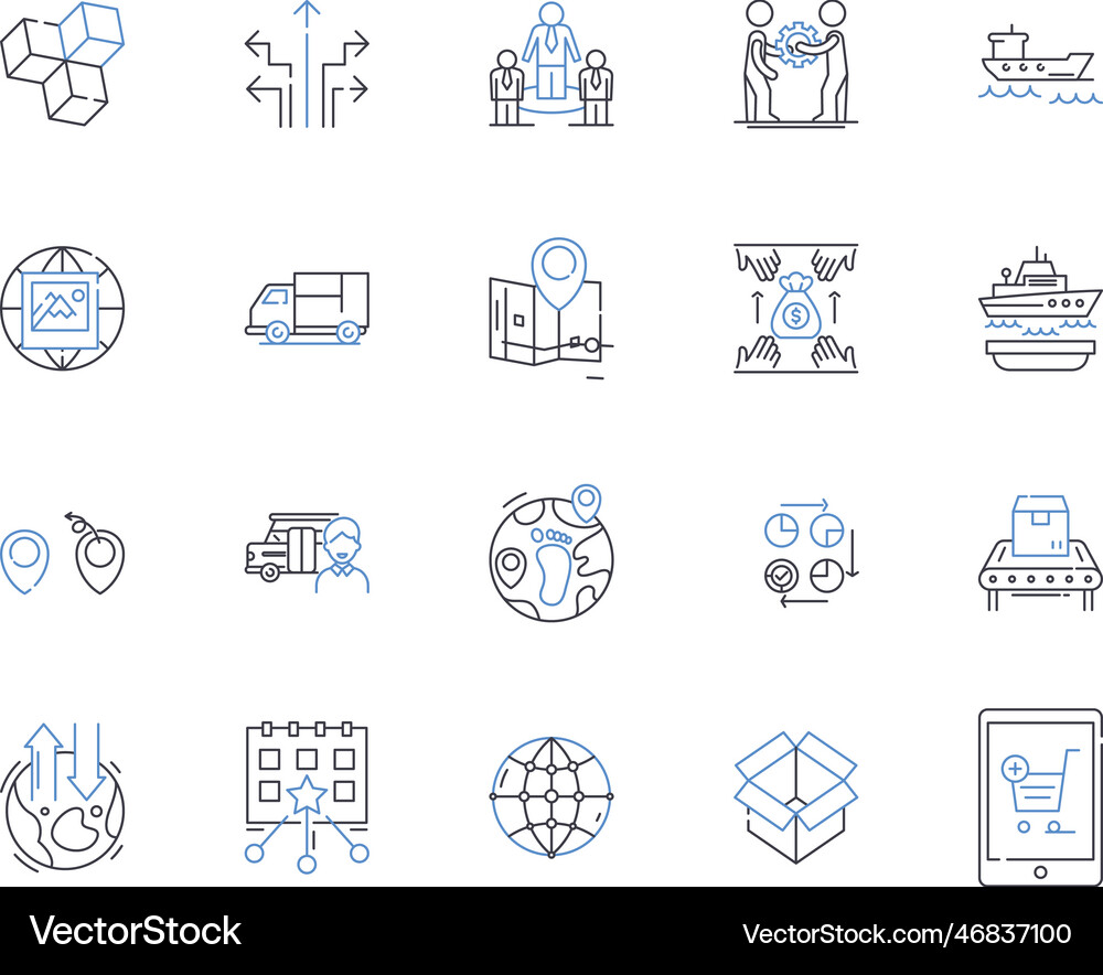 Quality control line icons collection inspection Vector Image