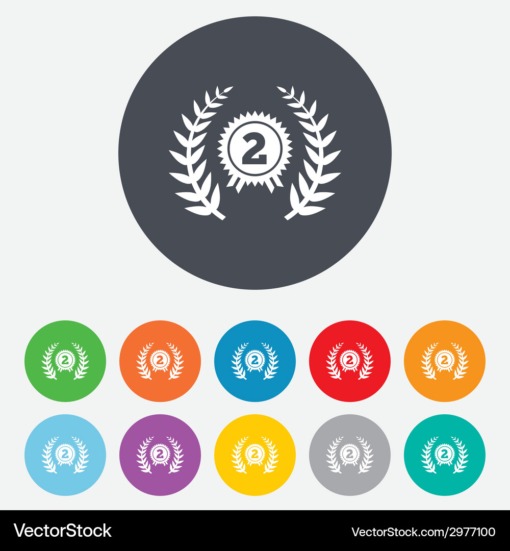 Second place award sign icon prize for winner Vector Image