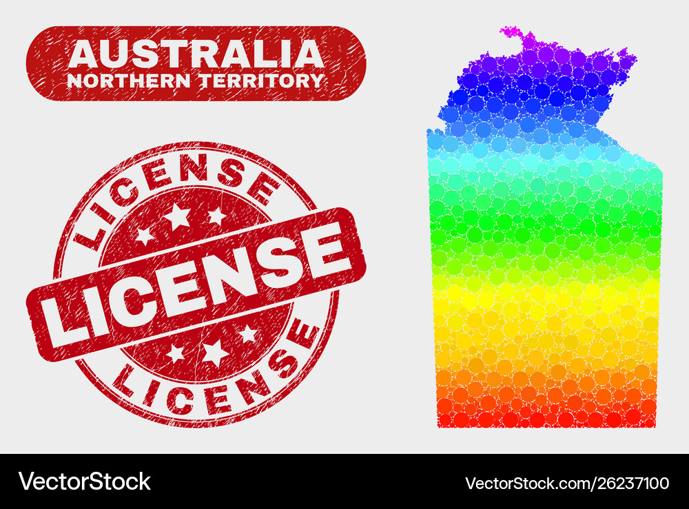 Spectrum mosaic australian northern territory map Vector Image