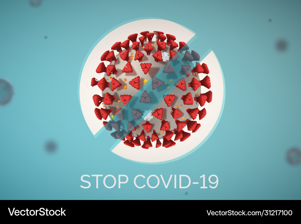 Stop spread covid-19 concept sign black text and Vector Image