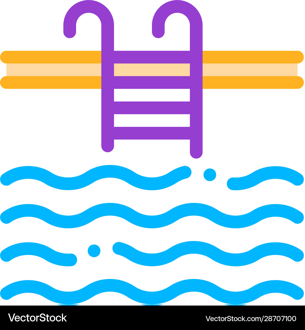 Water swimming pool sign thin line icon Royalty Free Vector