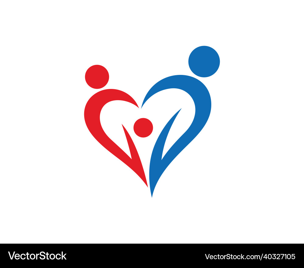 Family logo template design emblem Royalty Free Vector Image