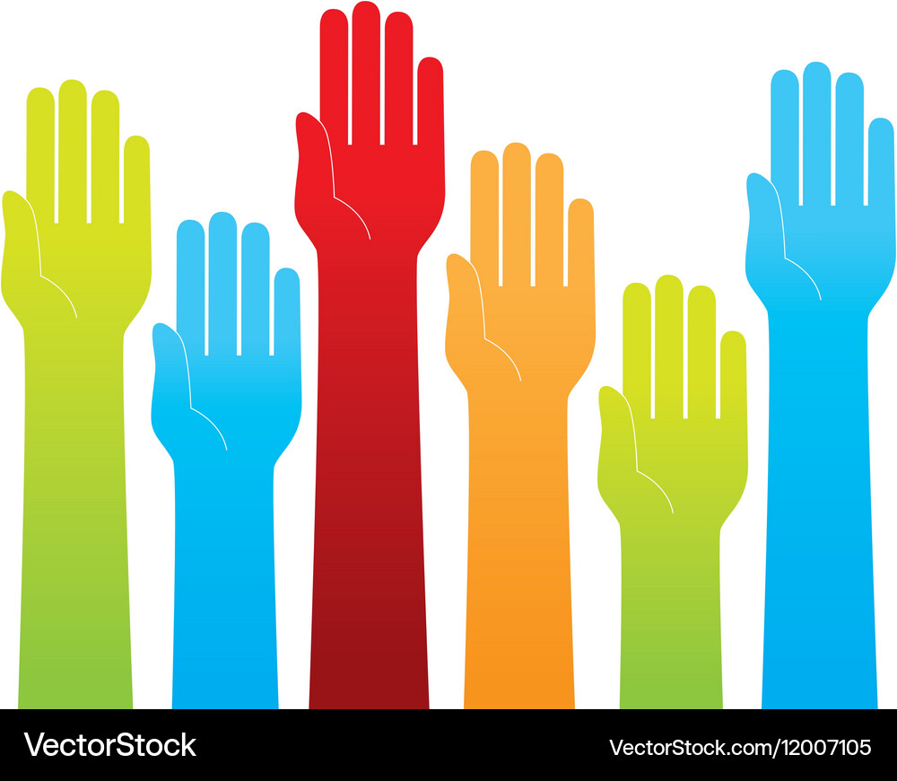 Hand human silhouette colors community icon Vector Image