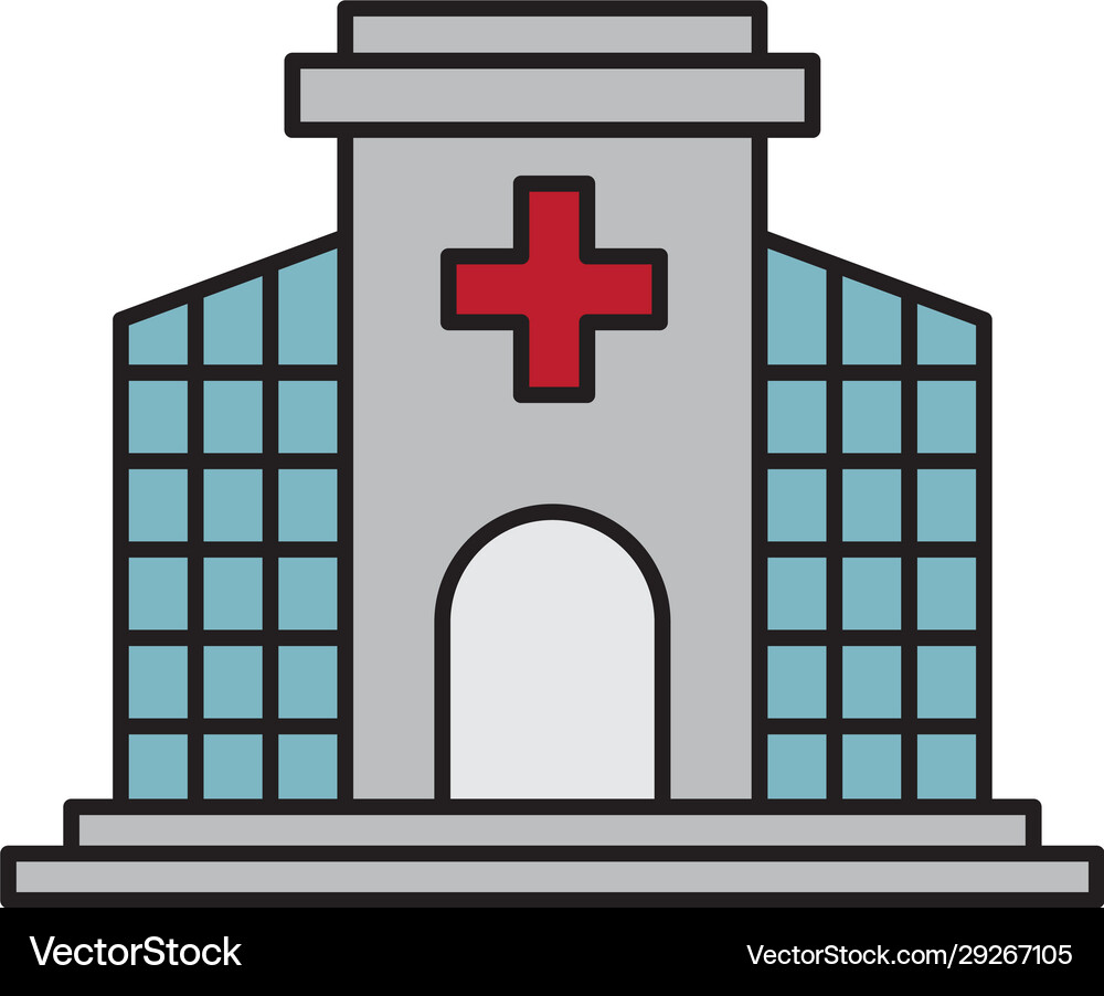 Hospital building icon isolated on white Vector Image