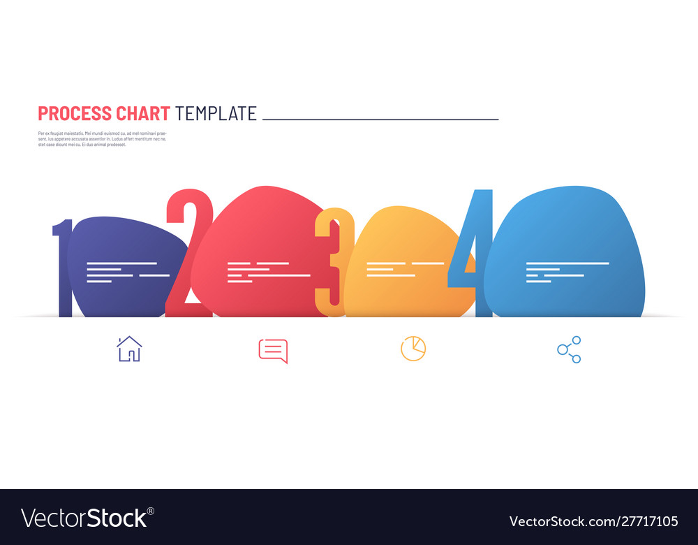 Infographic numbered process chart template Vector Image Infographic numbered process chart template Vector Image