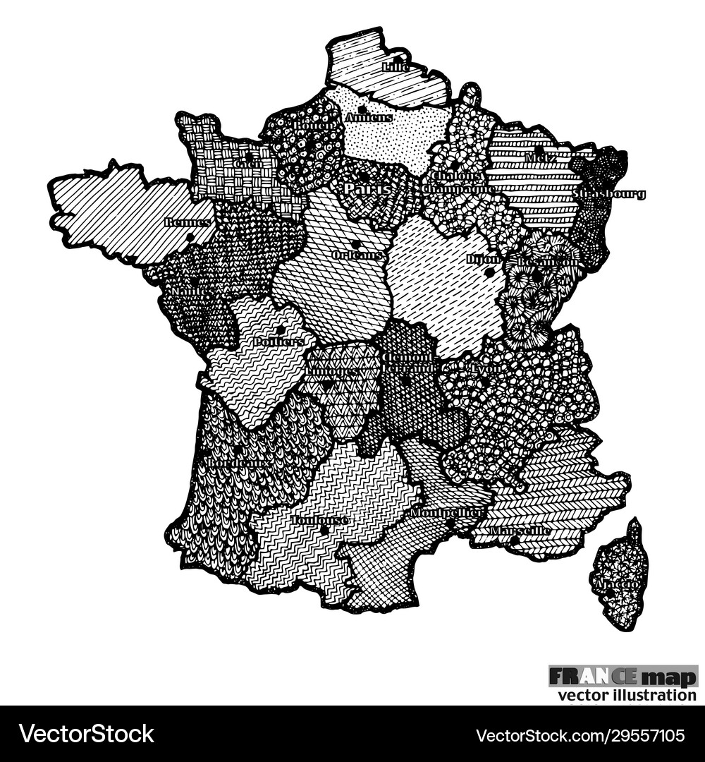 Map france graphic handmade Royalty Free Vector Image