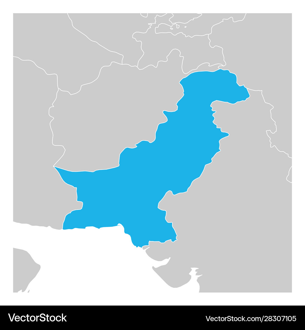 Map pakistan green highlighted with neighbor Vector Image