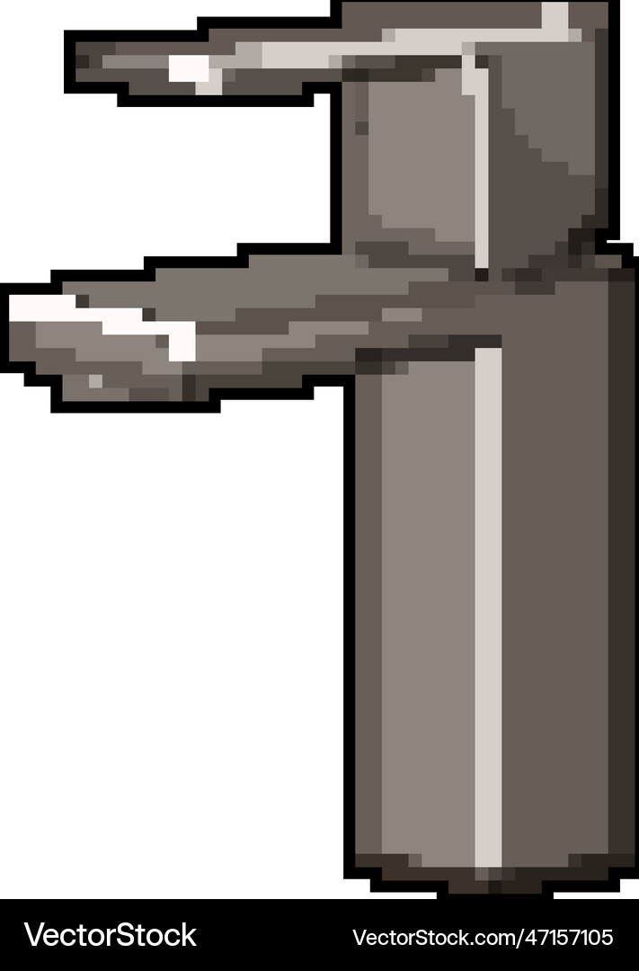 Modern bathroom faucet game pixel art Royalty Free Vector
