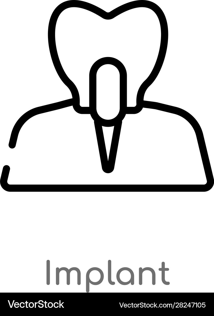 Outline implant icon isolated black simple line Vector Image