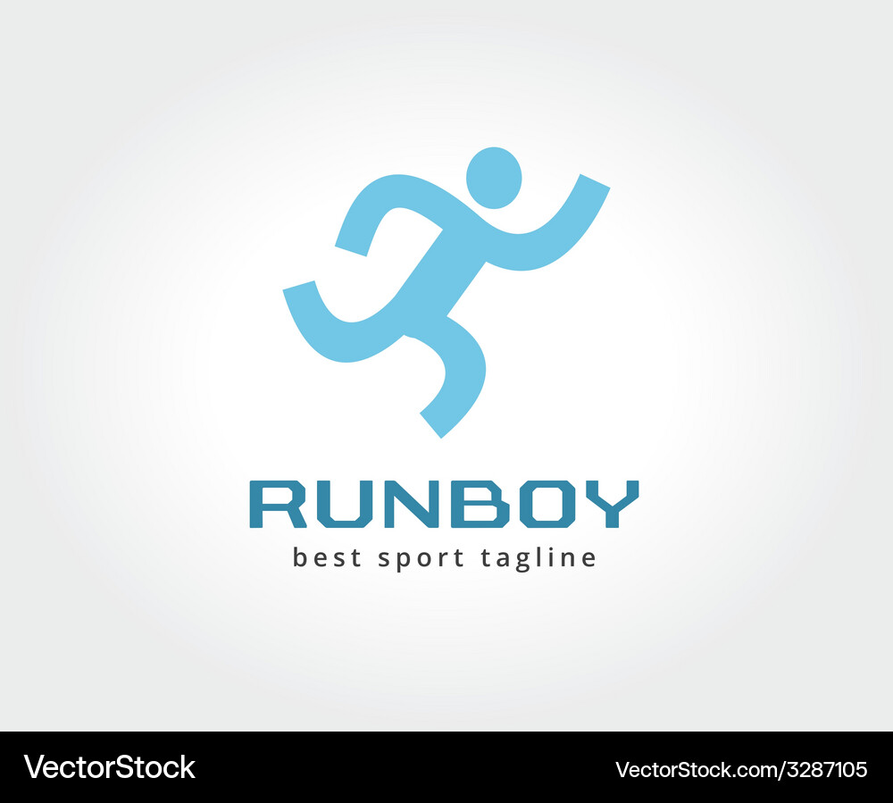 Running Person Logo - Abstract Silhouette Vector Image