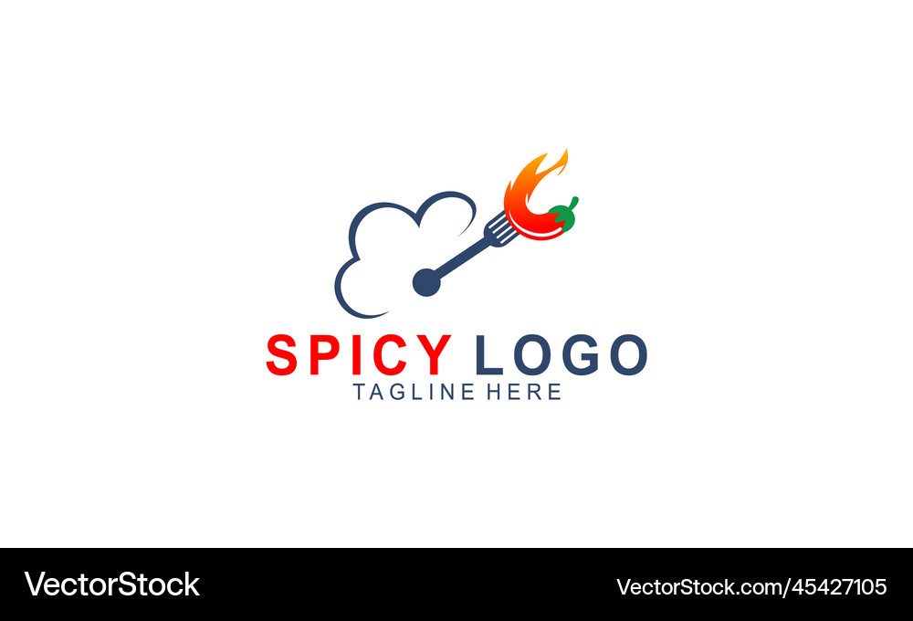 Spicy food logo design Royalty Free Vector Image