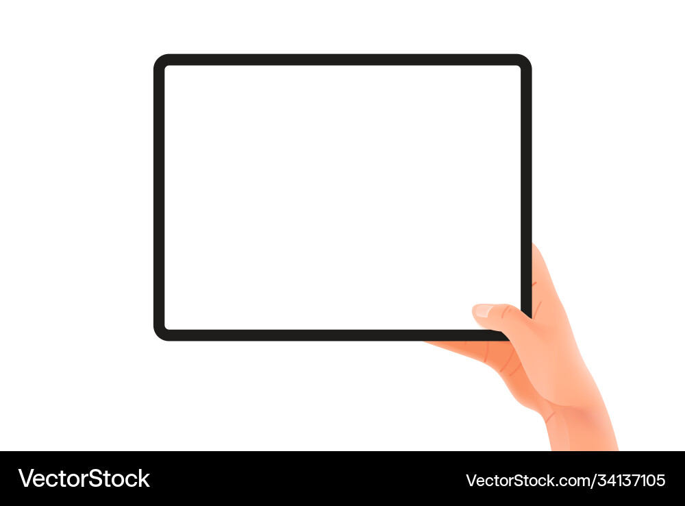 Tablet in hands mockup isolated on white Vector Image
