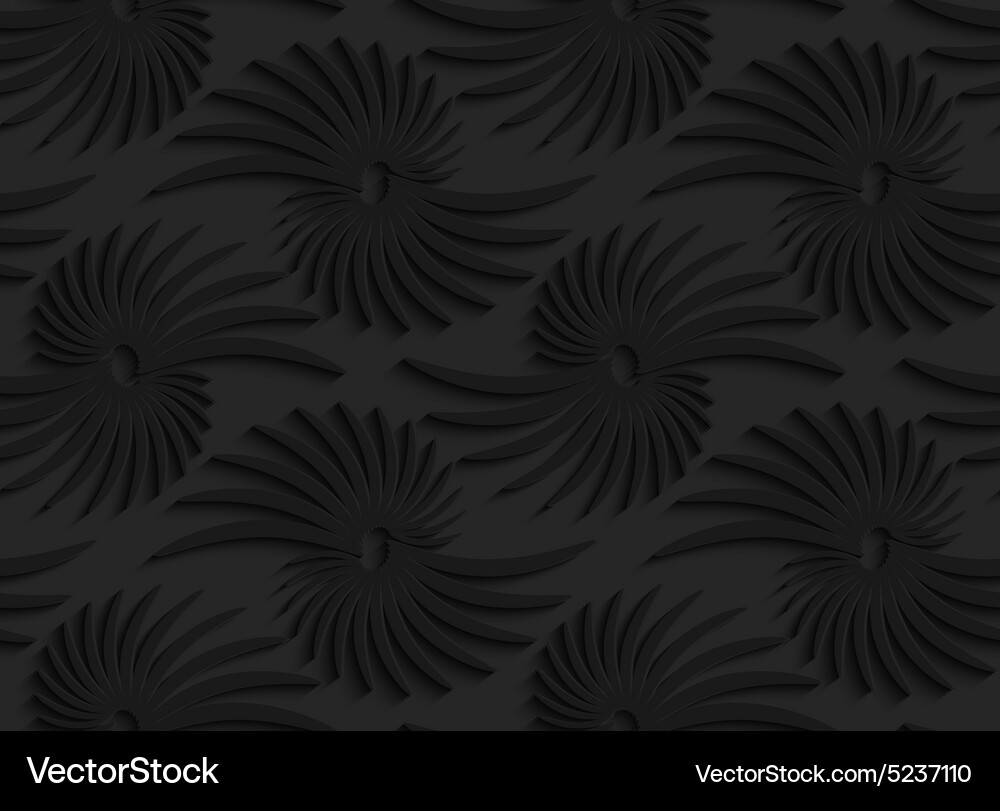 Black 3d abstract shapes with leaves Royalty Free Vector