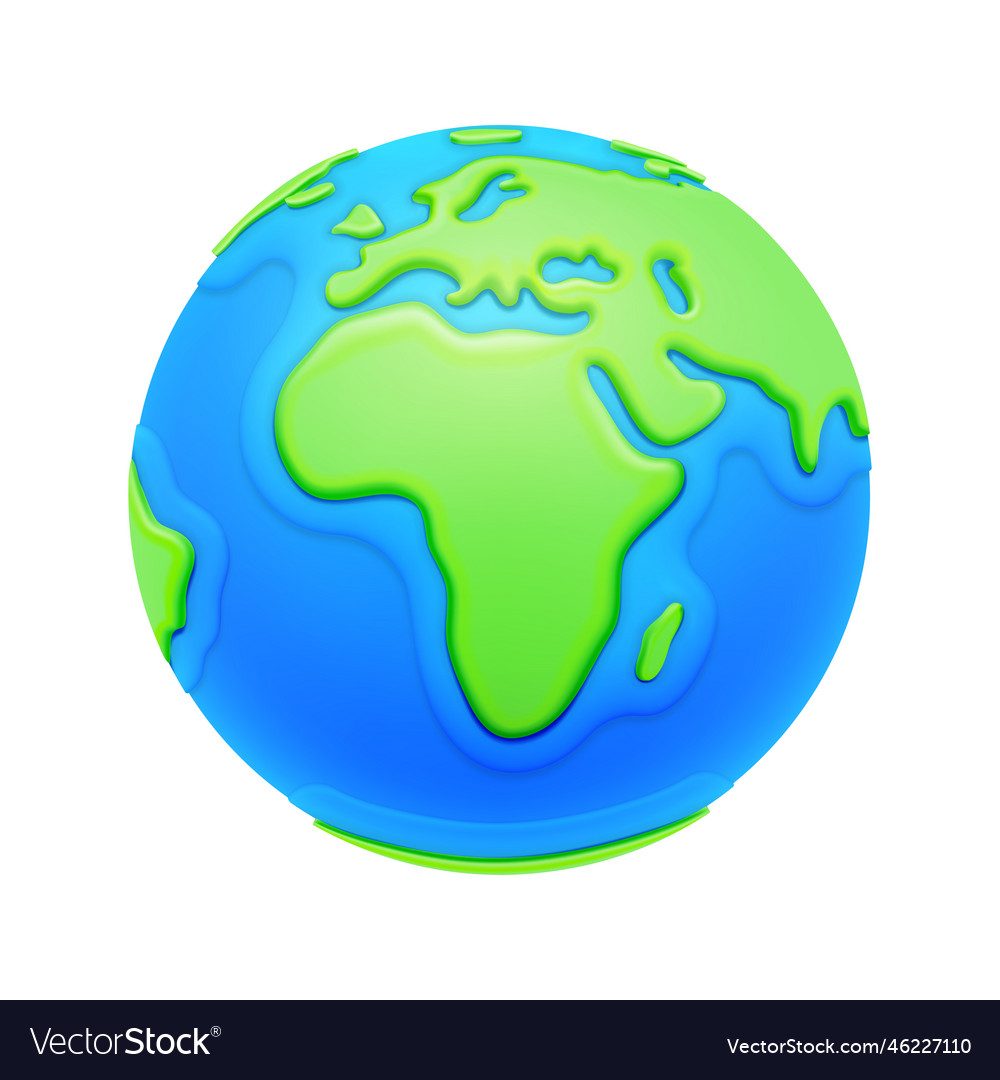 Globe with lands and water world map Royalty Free Vector