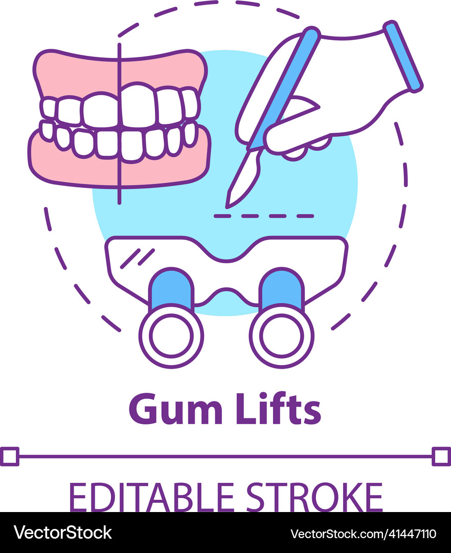 Gum lifts concept icon Royalty Free Vector Image