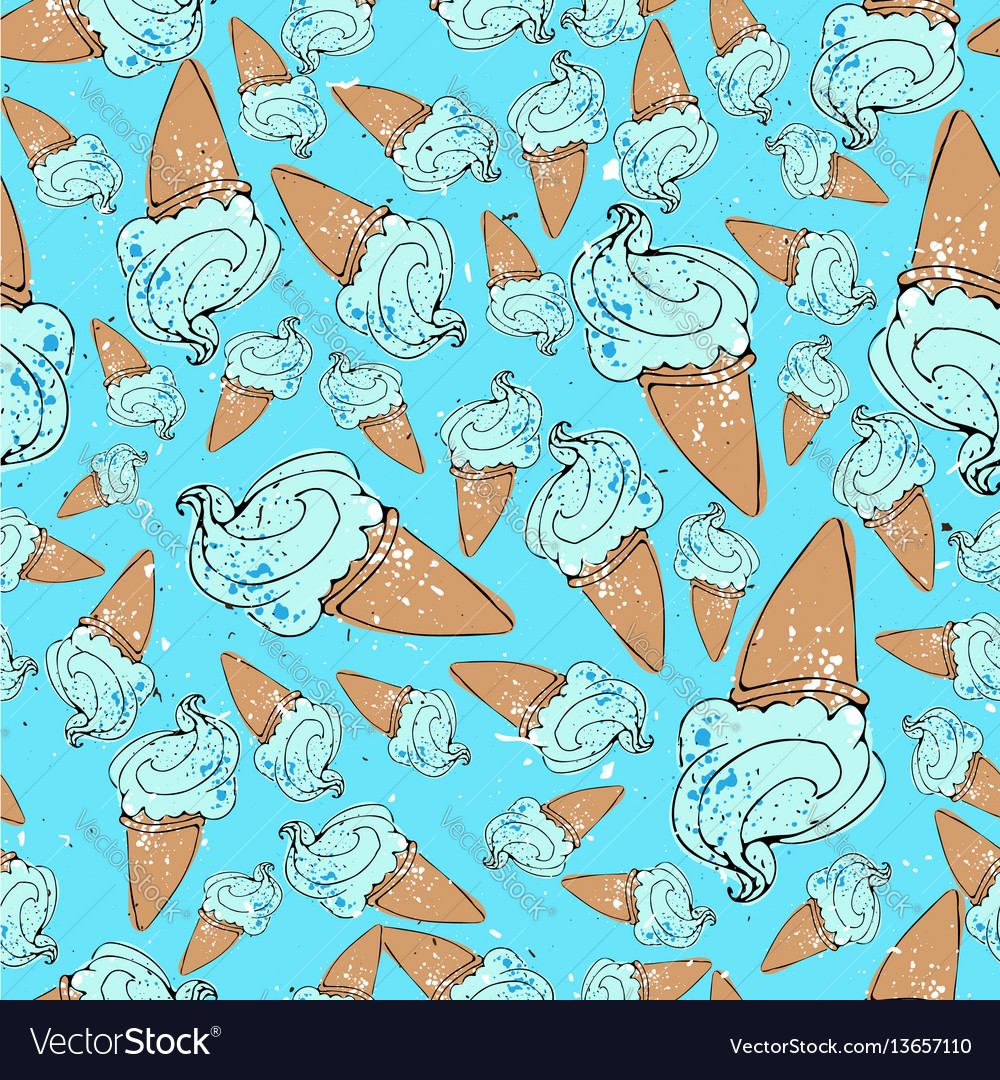 Ice Cream Seamless Pattern Royalty Free Vector Image