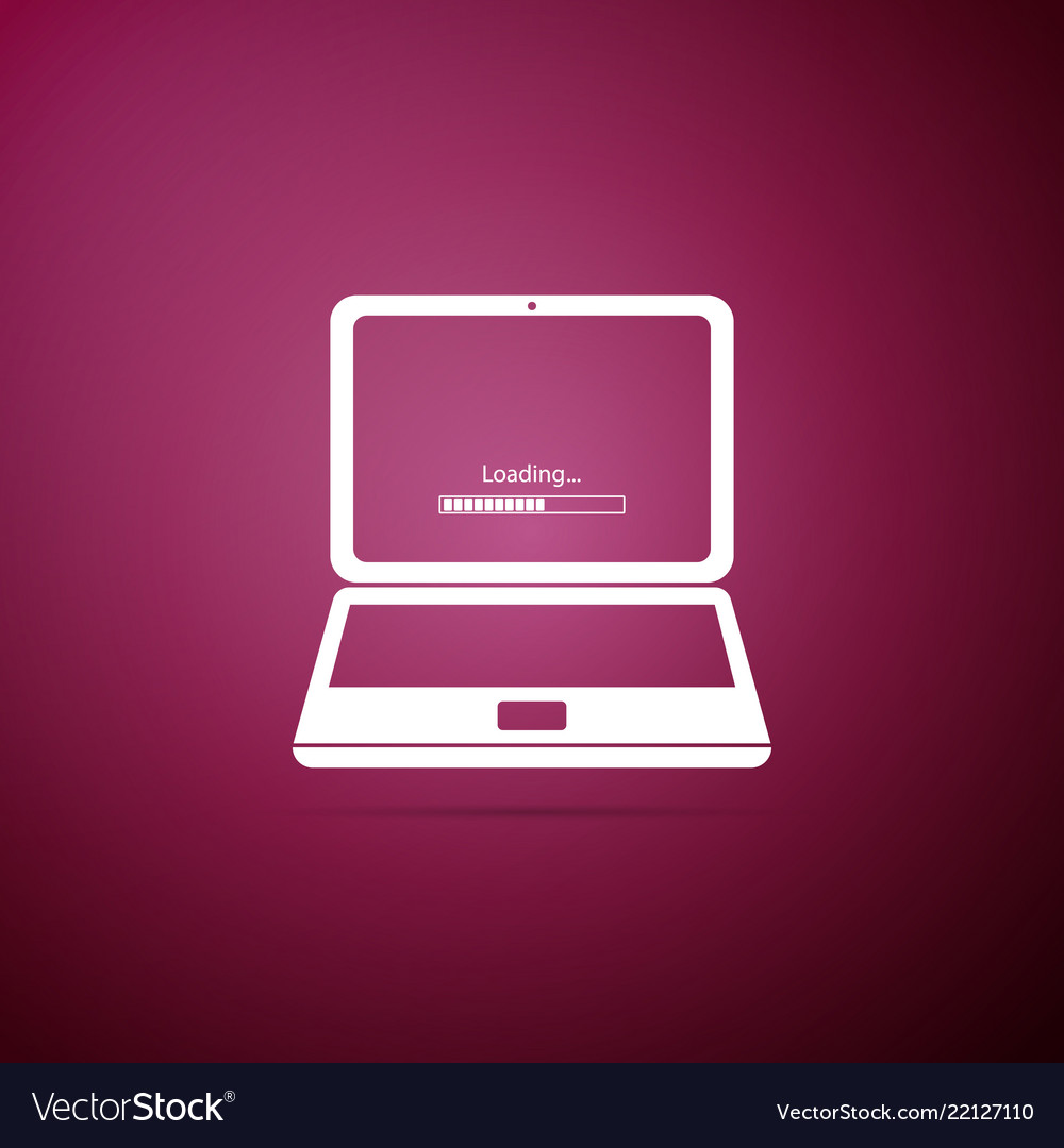 Laptop update process with loading bar icon Vector Image