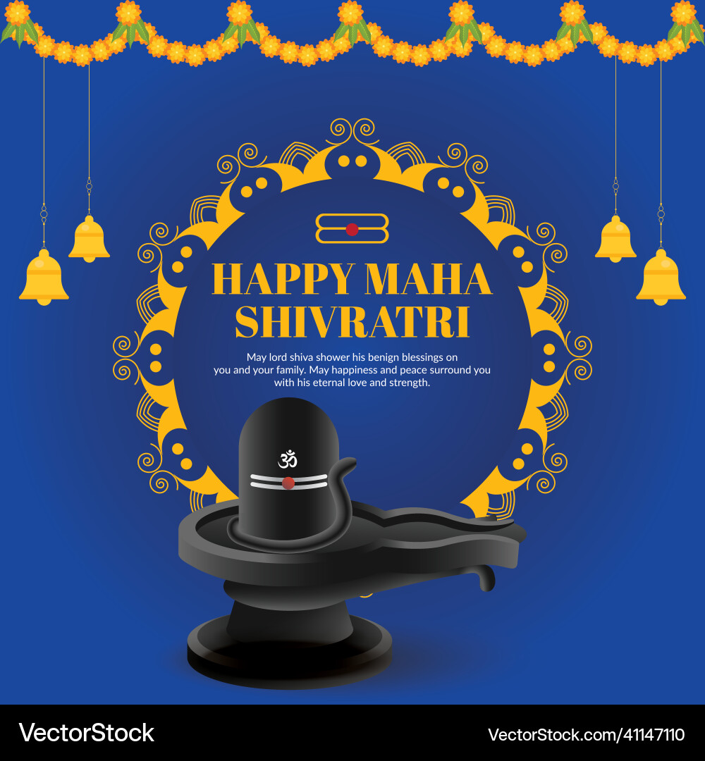 Maha shivratri banner design Royalty Free Vector Image