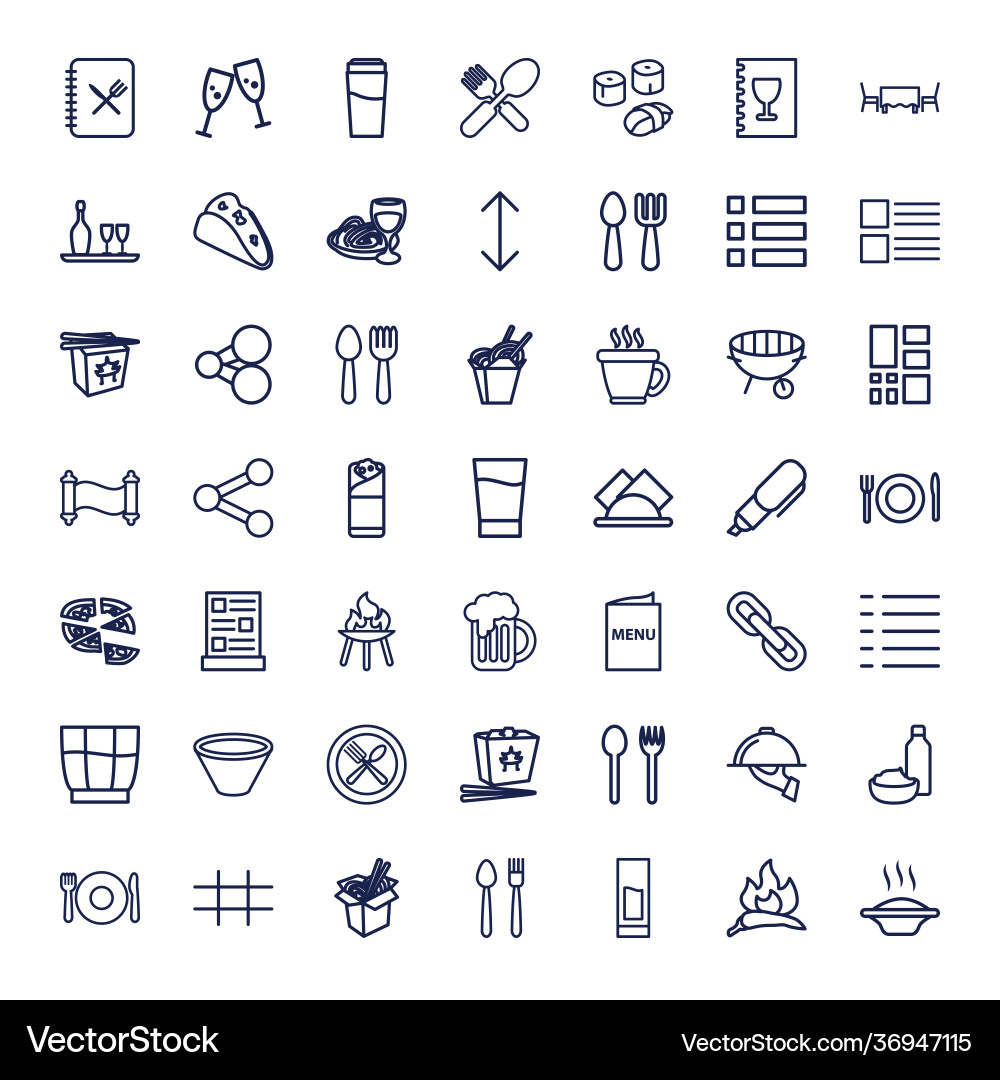 49 menu icons Royalty Free Vector Image - VectorStock