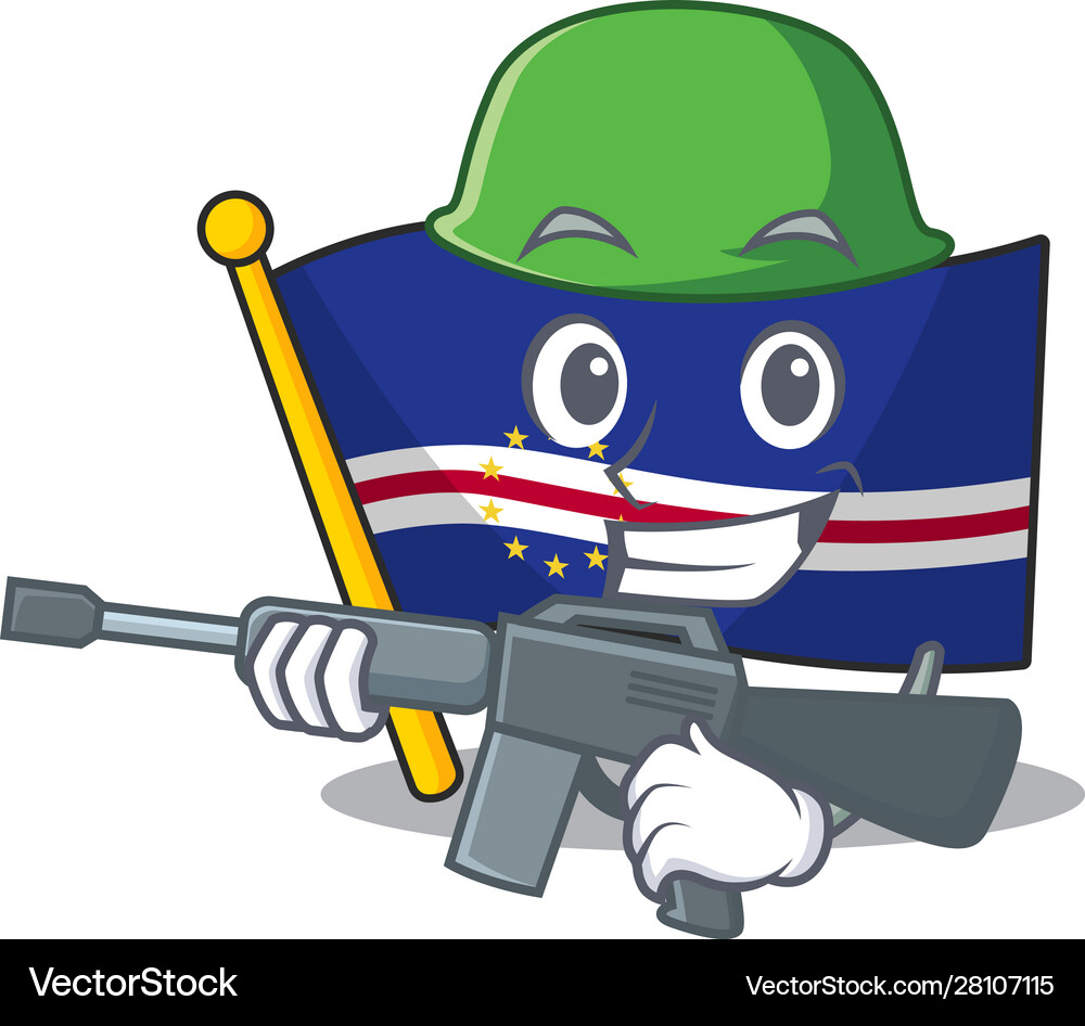A cartoon style flag cape verde army Royalty Free Vector