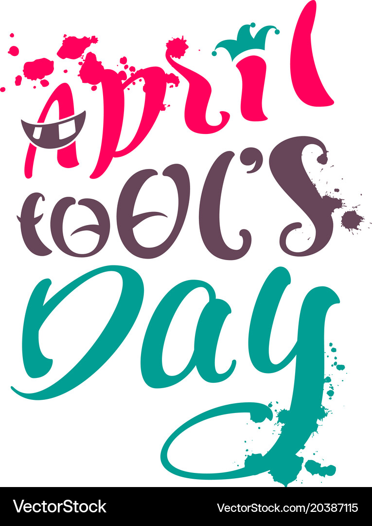 April fools day text for greeting card Royalty Free Vector