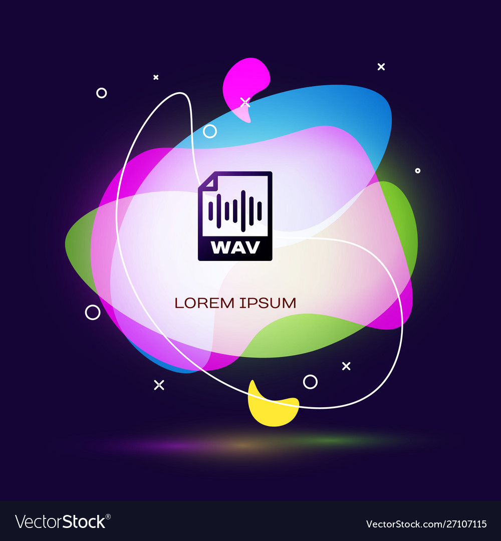 Black wav file document download wav button icon Vector Image Black wav file document download wav button icon Vector Image