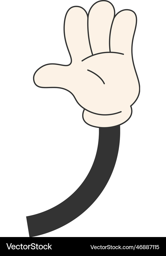 Cartoon hand with opened palm Royalty Free Vector Image