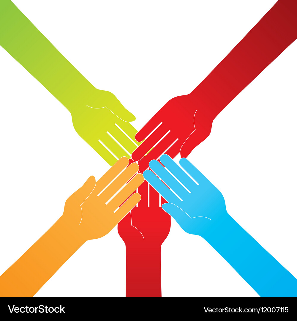 Hand human silhouette colors community icon Vector Image