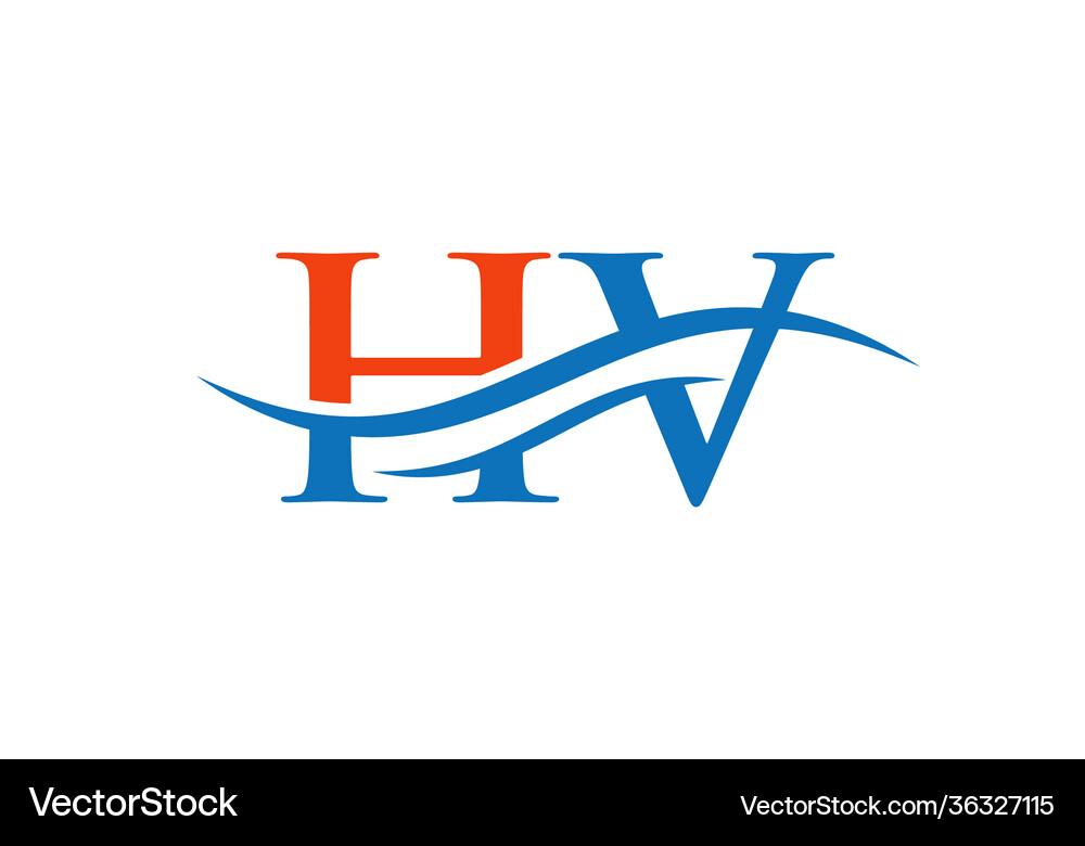 Initial hv letter business logo design template Vector Image