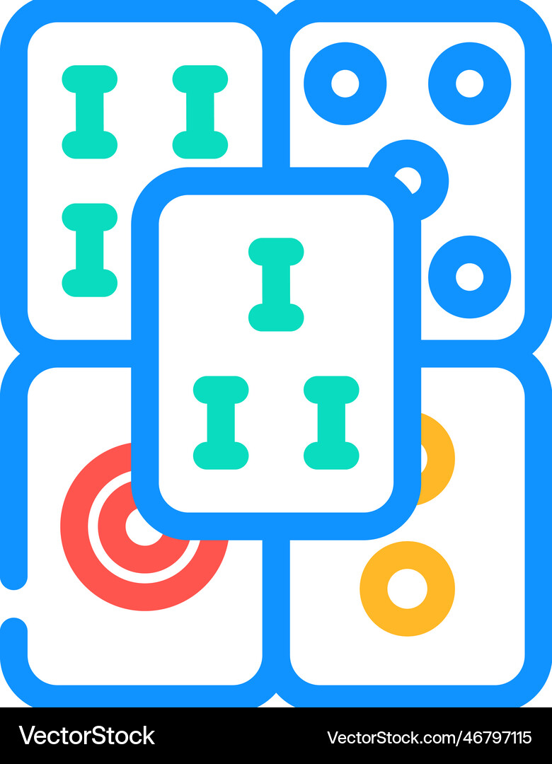 Mahjong tiles board table color icon Royalty Free Vector