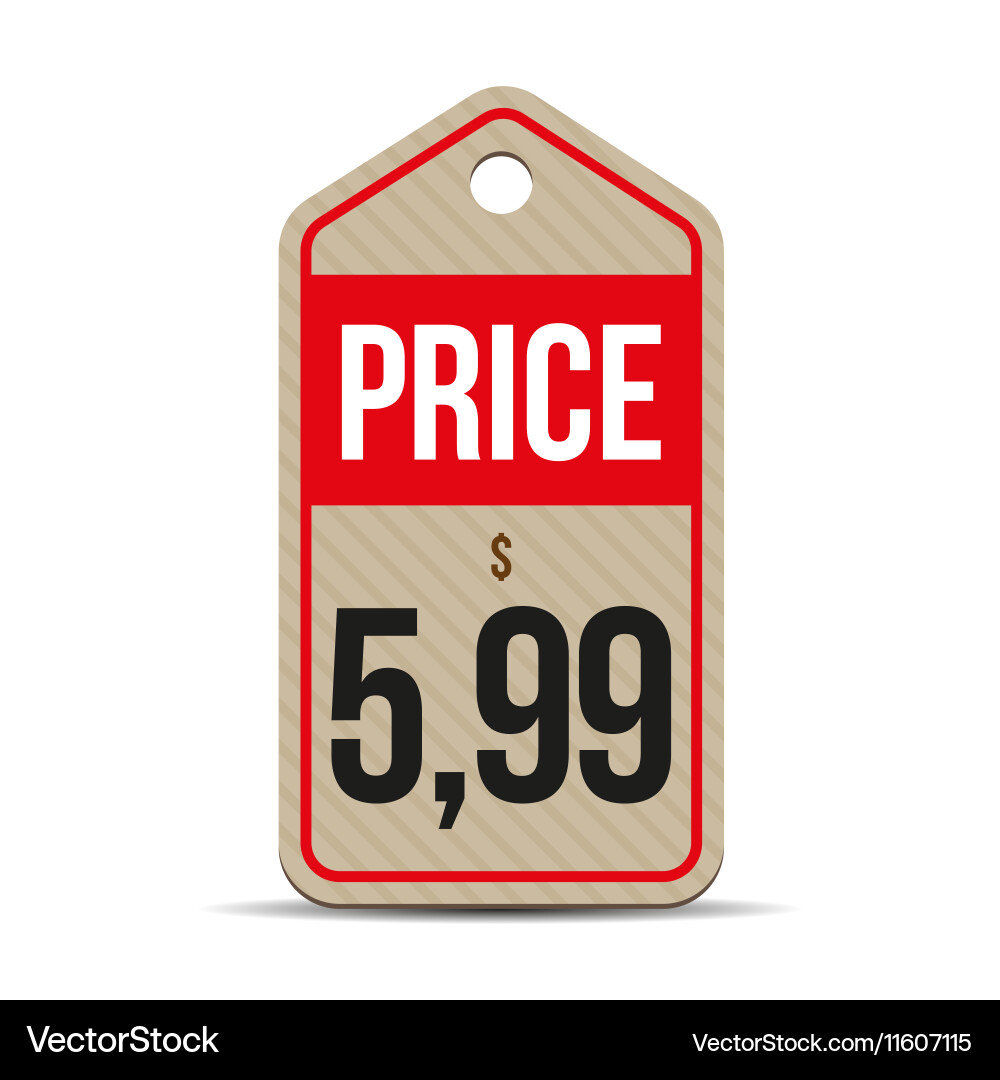 Price tag brown paper Royalty Free Vector Image