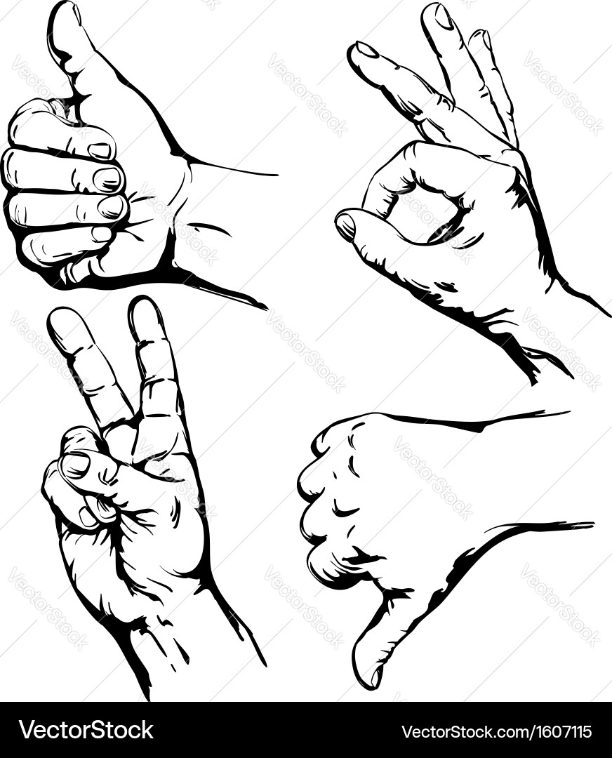 Set of symbol hands Royalty Free Vector Image - VectorStock