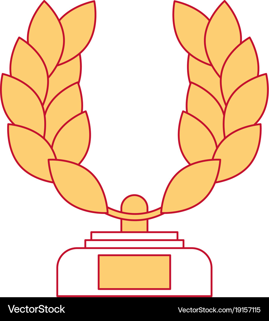 Trophy wreath leafs crown award Royalty Free Vector Image