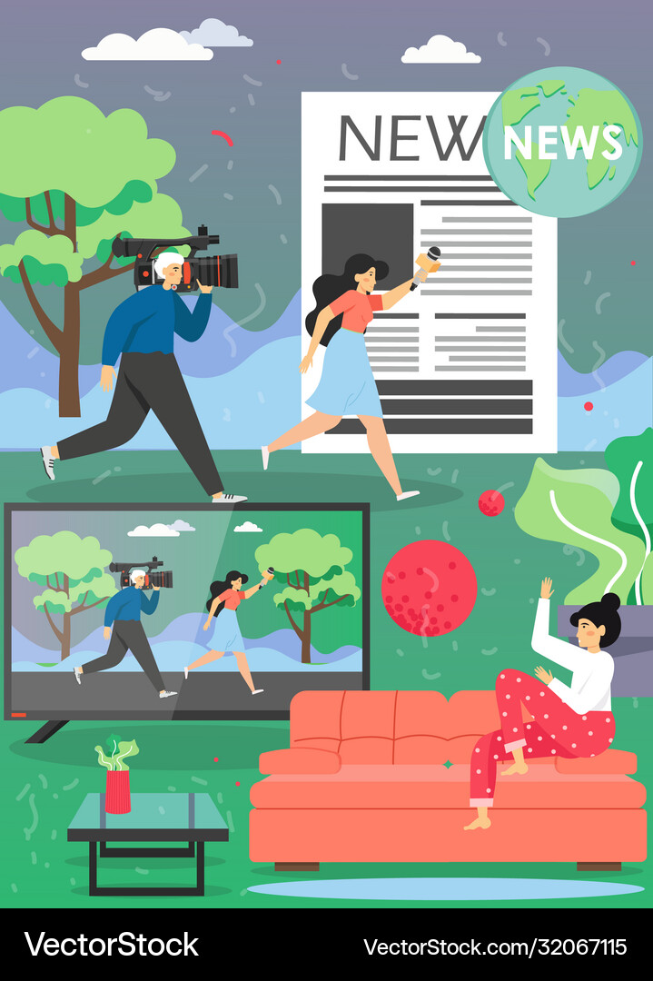 TV News Broadcast Poster Royalty Free Vector Image