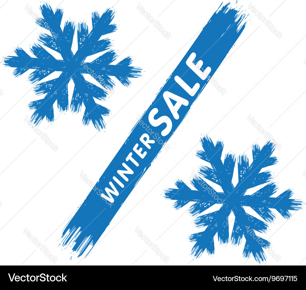 Winter sale label Royalty Free Vector Image - VectorStock