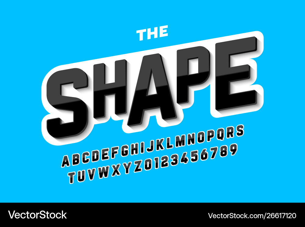 3d style modern font design alphabet letters Vector Image
