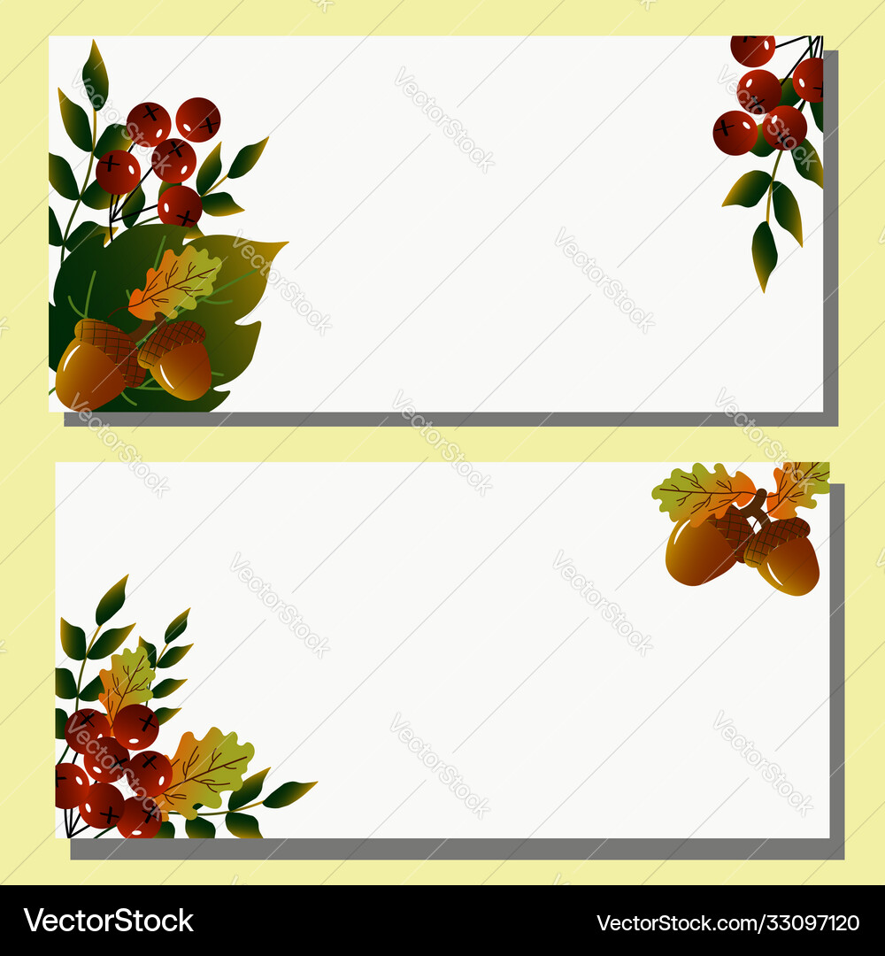 Autumn event card set themed advertising Vector Image