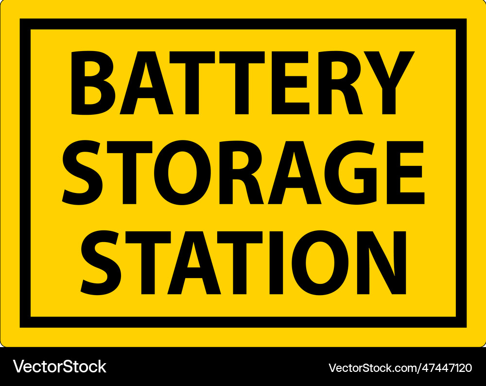 Battery charging area sign storage station Vector Image
