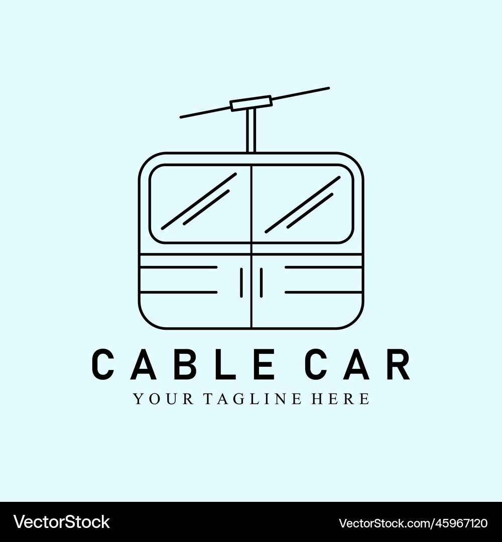 Cable car line art minimalist logo design creative