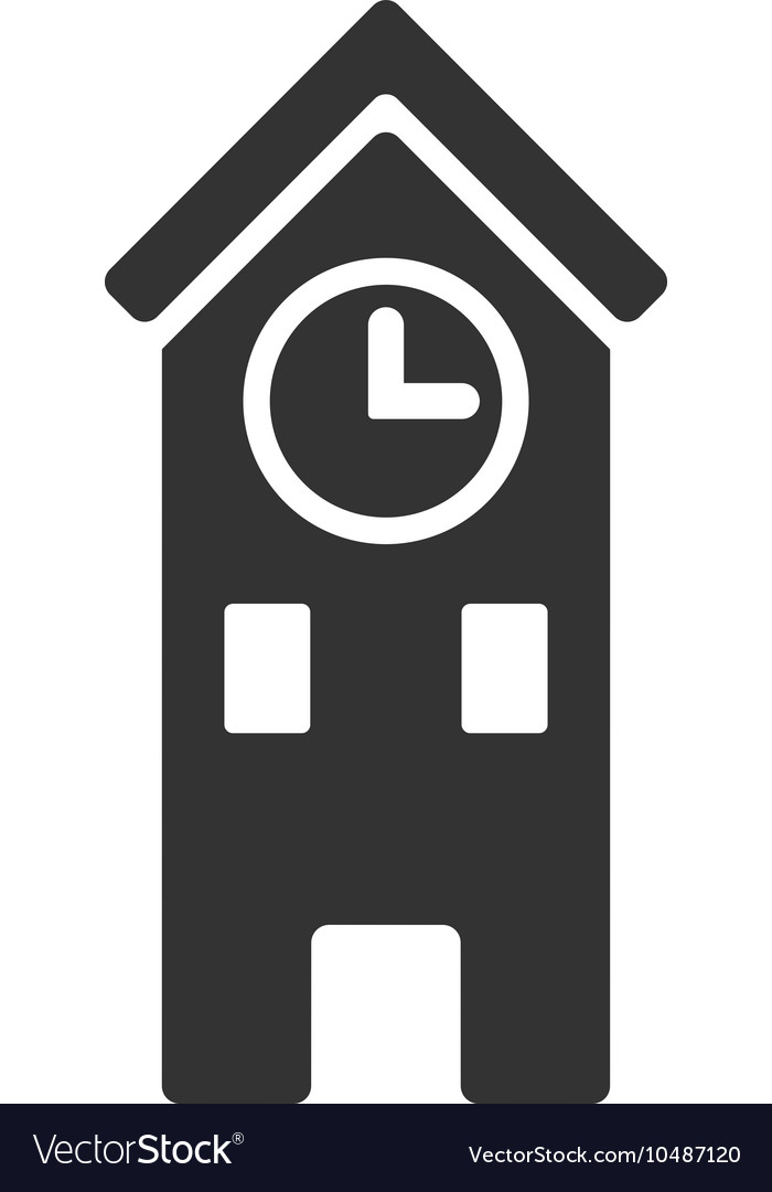 Clock tower flat icon Royalty Free Vector Image